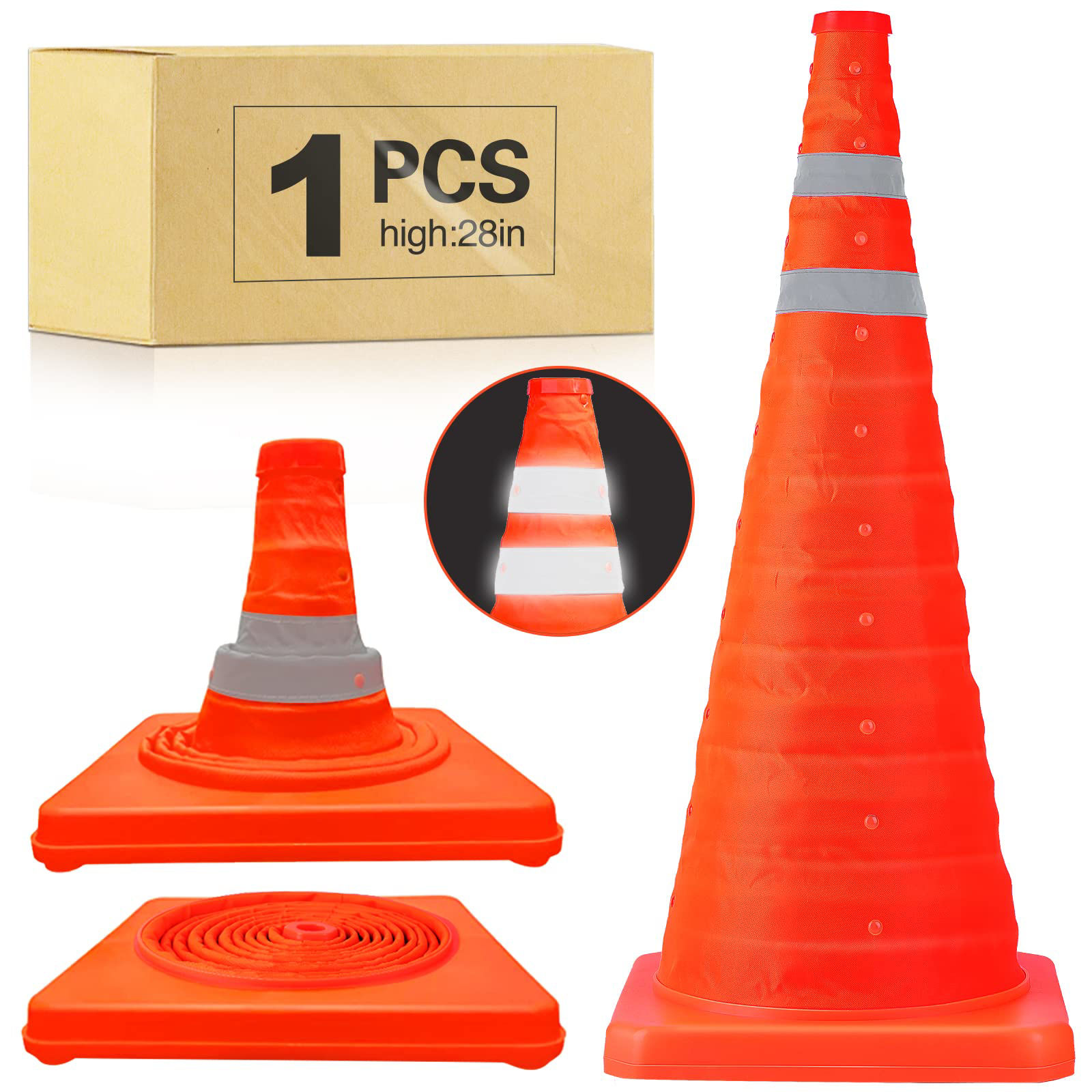 GetUSCart- [1 Pack]28 Inch Collapsible Traffic Safety Cones - Parking ...