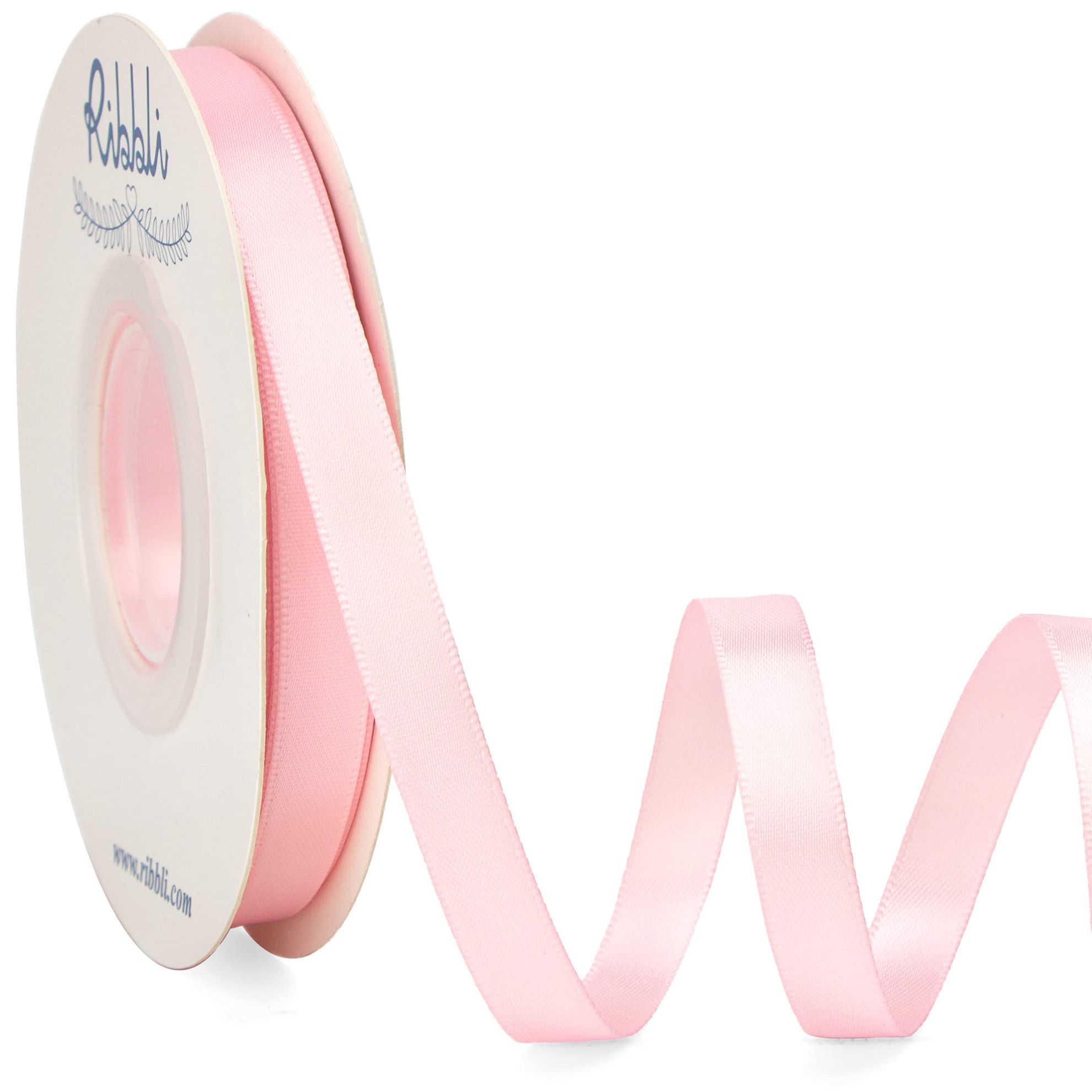 GetUSCart- Ribbli Double Faced Light Pink Satin Ribbon,3/8” x ...