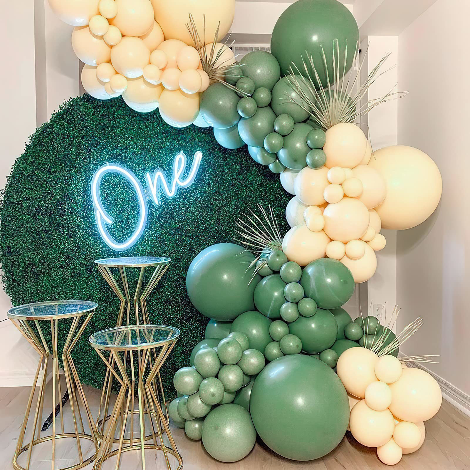 GetUSCart- PartyWoo Retro Green Balloons, 50 pcs 12 Inch Jade Green Balloons, Latex Balloons for ...