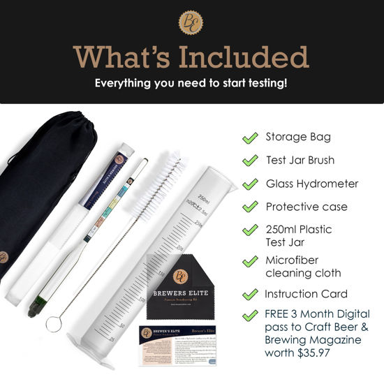GetUSCart- Brewer's Elite Hydrometer & Plastic Test Jar - for Home Brew ...