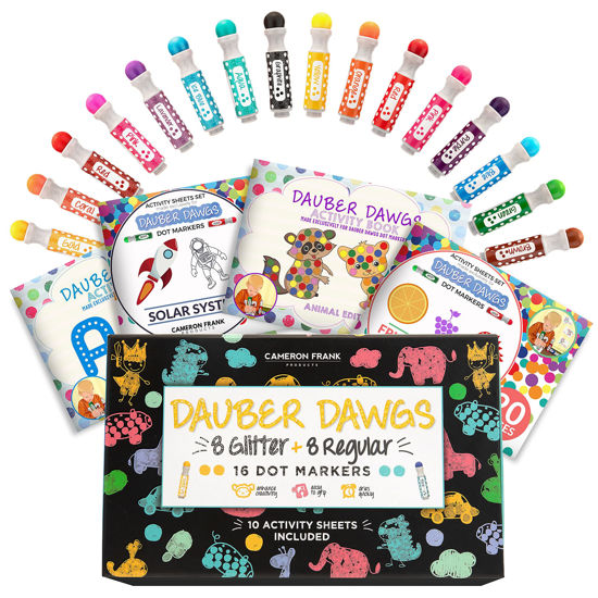 GetUSCart- Washable Shimmer & Regular Dot Markers - 16 Pack ...