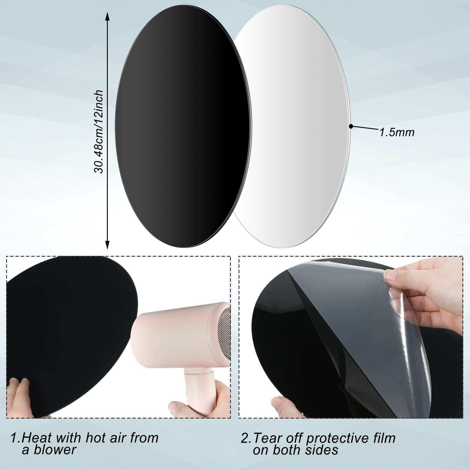 GetUSCart- 2 Pieces 12 Inch Reflective Display Table Riser Professional ...