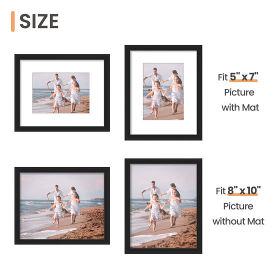 GetUSCart- upsimples 8x10 Picture Frame, Display Pictures 5x7 with Mat ...