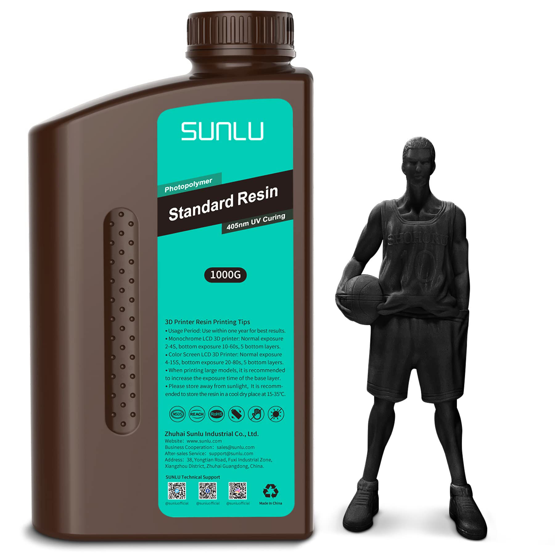 GetUSCart- SUNLU 3D Printer Resin 1kg, Fast Curing Standard 3D Resin ...