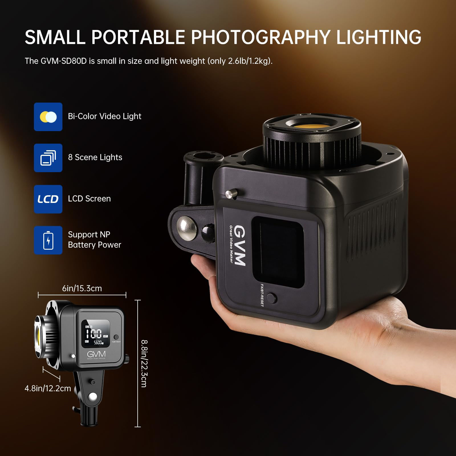 GetUSCart- GVM 80W Video Light, Continuous Lighting for Photography ...
