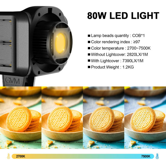 GetUSCart- GVM 80W Video Light, Continuous Lighting for Photography ...