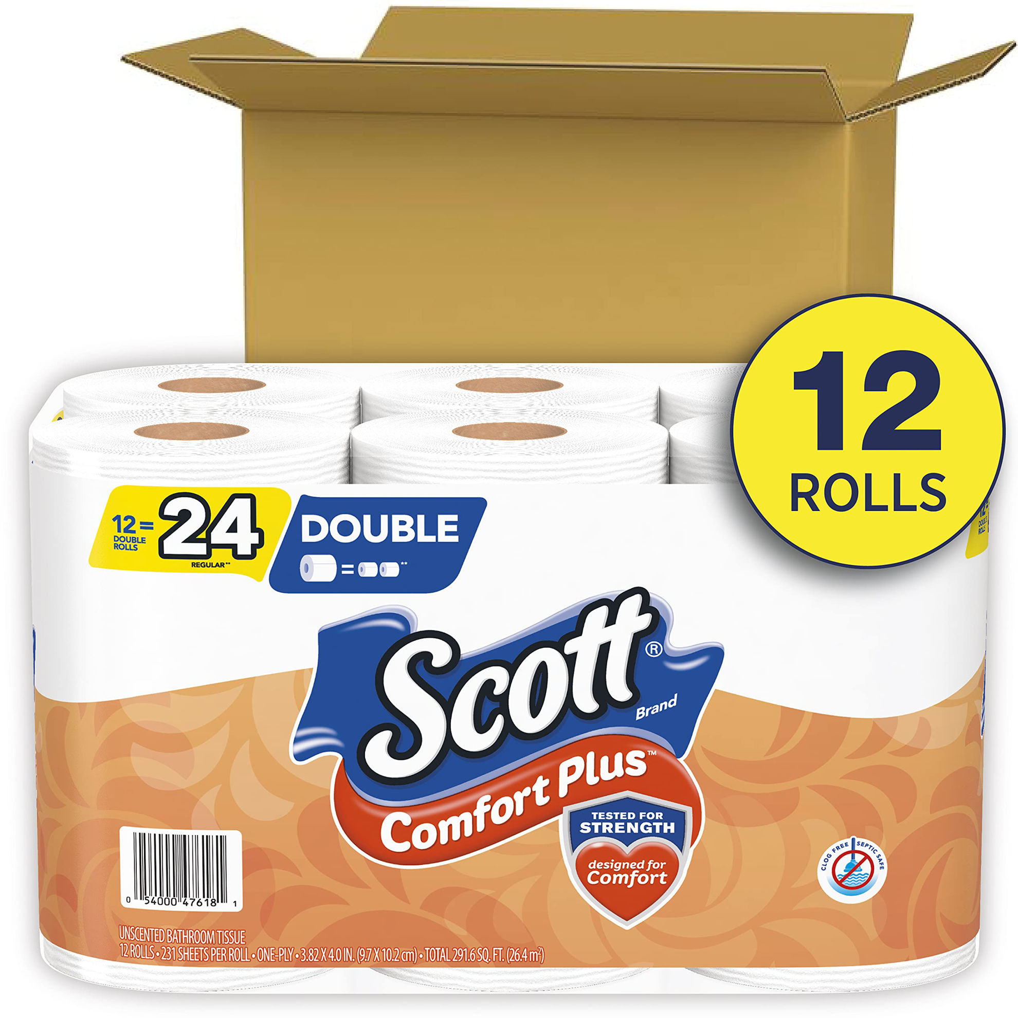 GetUSCart- Scott ComfortPlus Toilet Paper, 12 Double Rolls, 231 Sheets ...