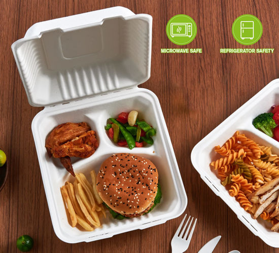GetUSCart- ECOLipak 50 Pack Clamshell Take Out Food Containers, 100% ...