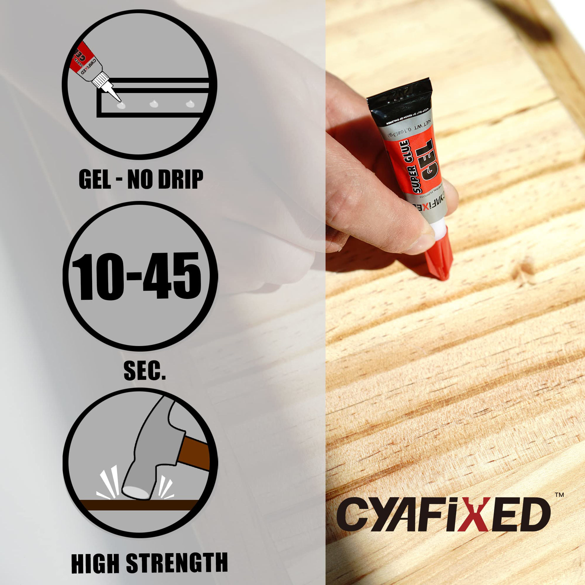 GetUSCart- CYAFIXED Super Glue Gel, All-Purpose Superglue ...
