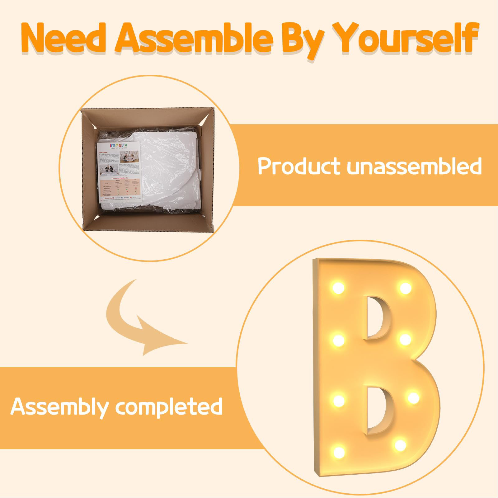 GetUSCart- imprsv 3FT Marquee Light Up Letters B, Large Light Up ...