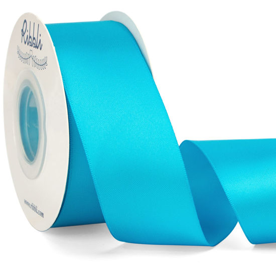 GetUSCart- Ribbli Turquoise Blue Double Faced Satin Ribbon,1-1/2” x ...