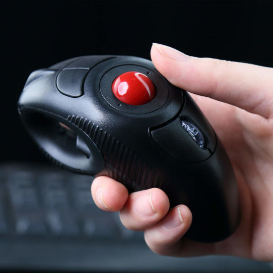 GetUSCart- EIGIIS 2.4G Ergonomic Trackball Finger Handheld USB Wireless ...