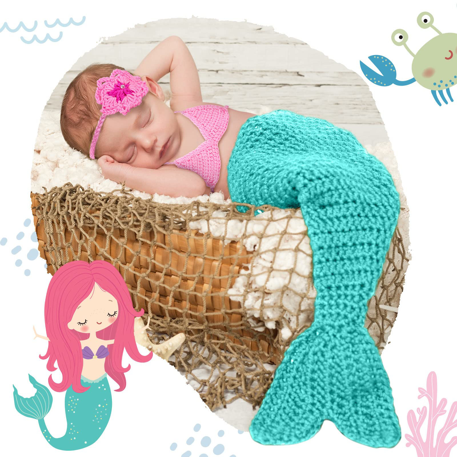 GetUSCart- Janmercy Mermaid Newborn Photography Props Baby Props Outfit ...