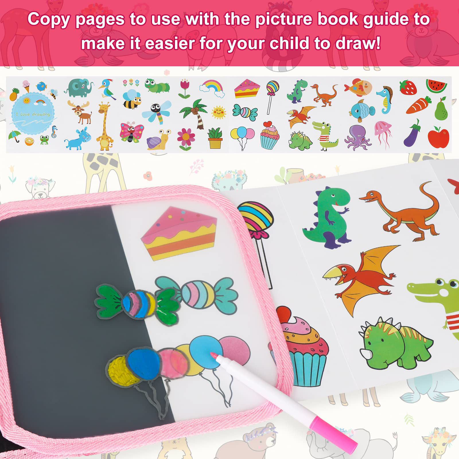 GetUSCart- Qrytoi Erasable Book Doodle Set for Kids,Magic Drawing Book ...