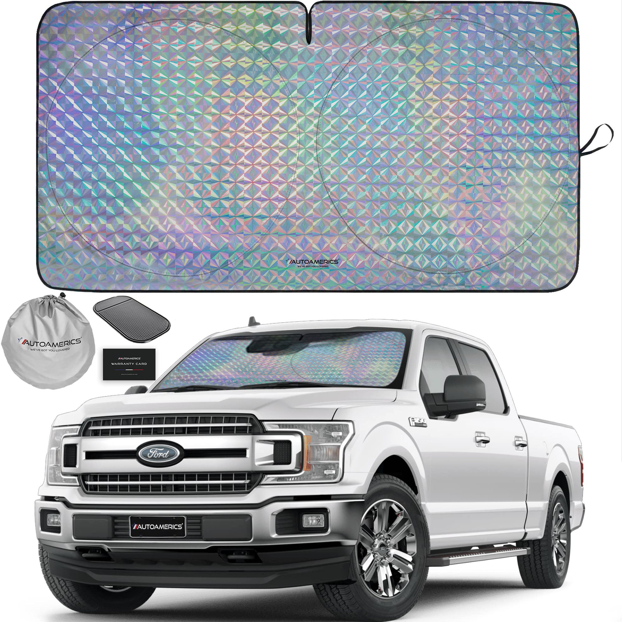 GetUSCart- Autoamerics 1-Piece Windshield Sun Shade - Holographic ...