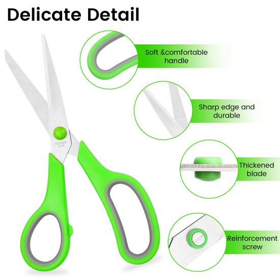 GetUSCart- Scissors Set of 5-Pack, 8" Scissors All Purpose Comfort-Grip ...