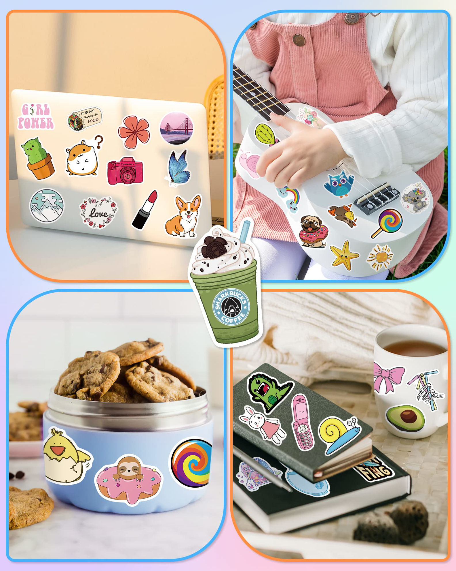 GetUSCart- Sticker for Water Bottles, 300 Pcs/Pack Cute Vinyl ...