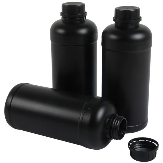 GetUSCart- 3X 1000ml Round Container Darkroom Chemical Storage Bottles ...