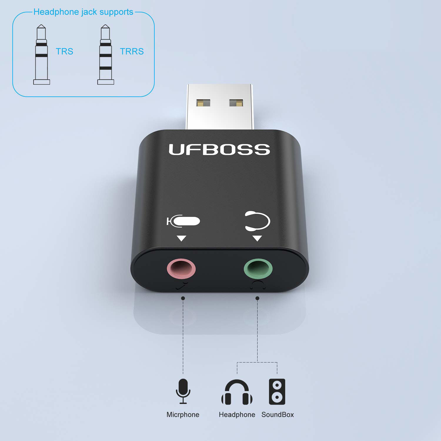 GetUSCart- UFBOSS USB External Stereo Sound Adapter 2 in 1 USB to ...