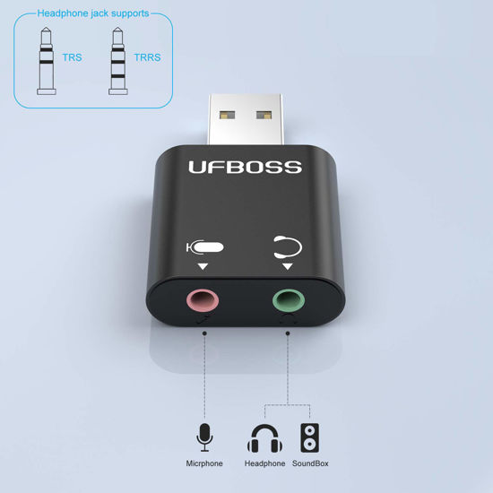GetUSCart- UFBOSS USB External Stereo Sound Adapter 2 in 1 USB to ...