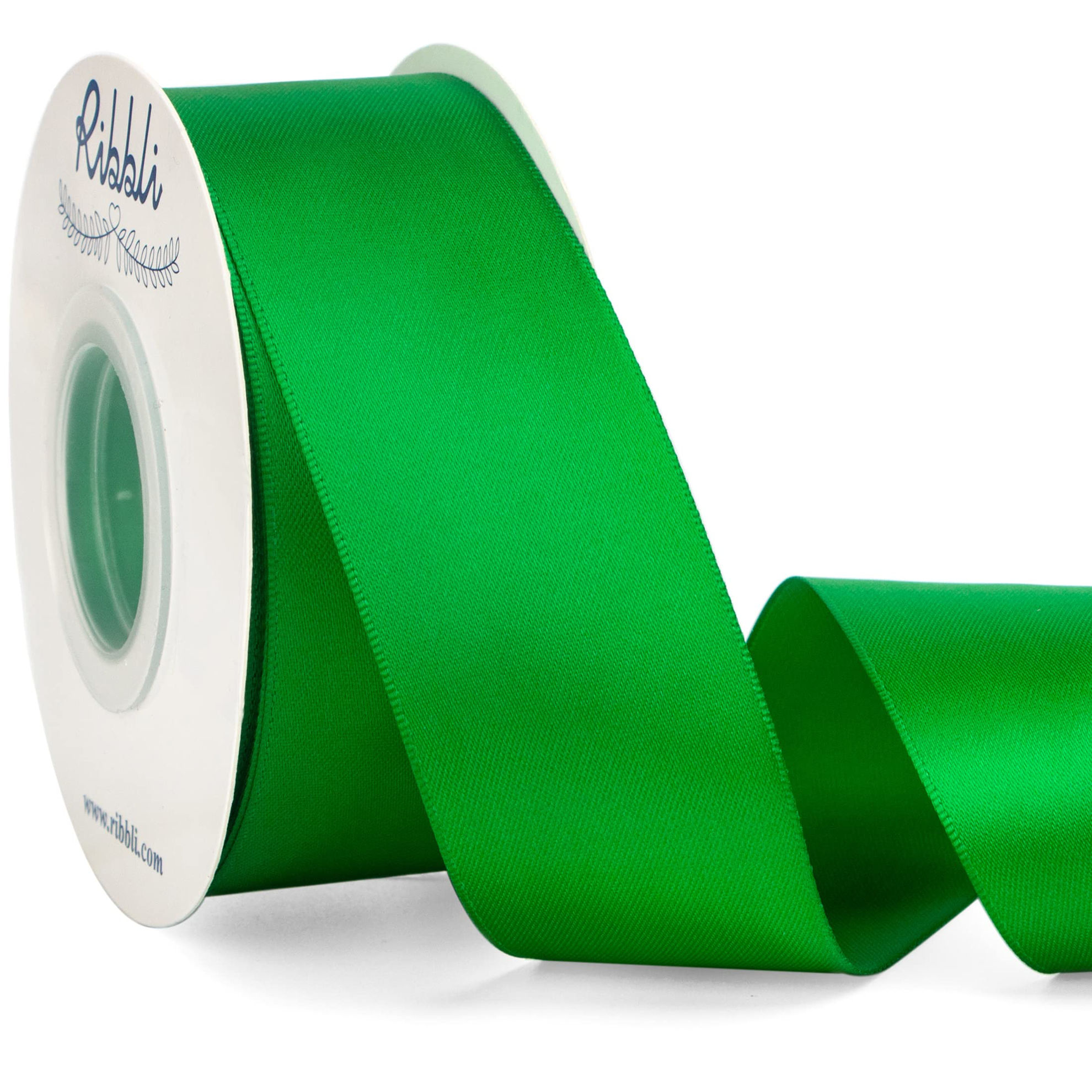 GetUSCart- Ribbli Emerald Green Double Faced Satin Ribbon,1-1/2” x ...