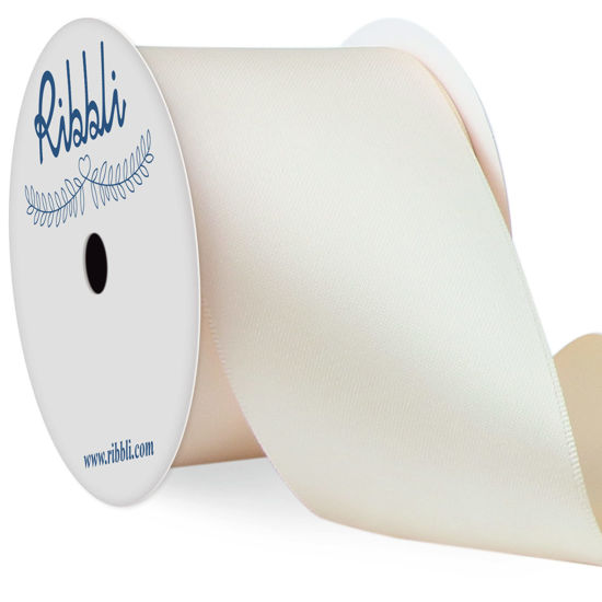 GetUSCart- Ribbli Ivory Double Faced Satin Ribbon, 2” x Continuous 10 ...
