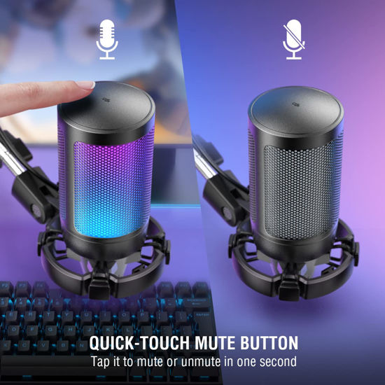 GetUSCart- FIFINE Gaming PC USB Microphone, Podcast Condenser Mic with ...