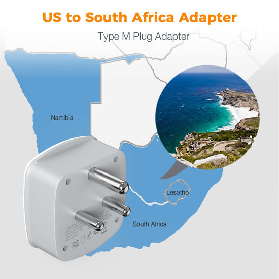 GetUSCart- TESSAN South Africa Power Adapter, Type M Travel Adaptor ...