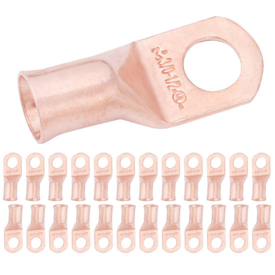 GetUSCart- SELTERM 25pcs 3/0 AWG 1/2" Stud Battery Lugs, Ring Terminals, Heavy Duty Copper Wire ...