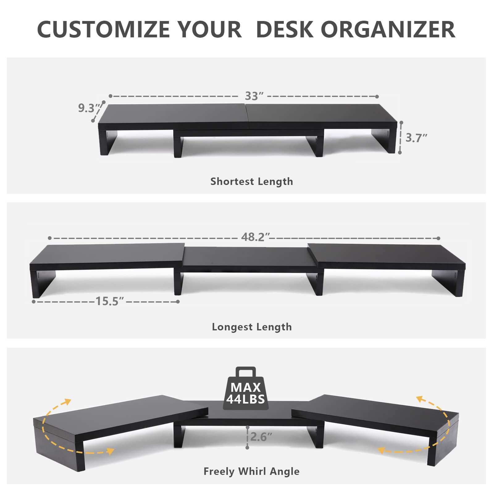 GetUSCart- Dual Monitor Stand Riser Office Desktop Organizer Stands for ...