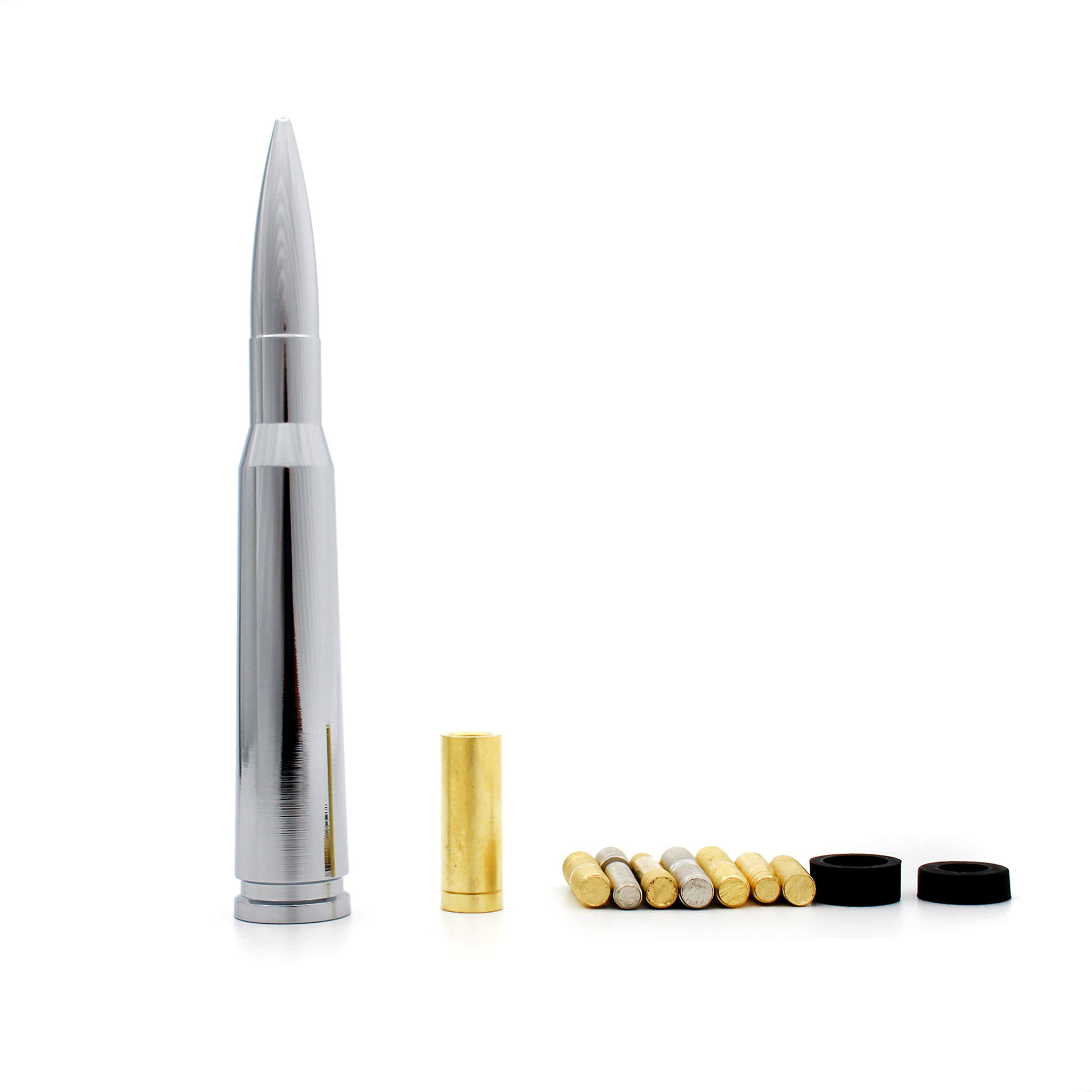 GetUSCart- Chrome Stubby Antenna mast 50 Cal Fit for car Track Antenna ...