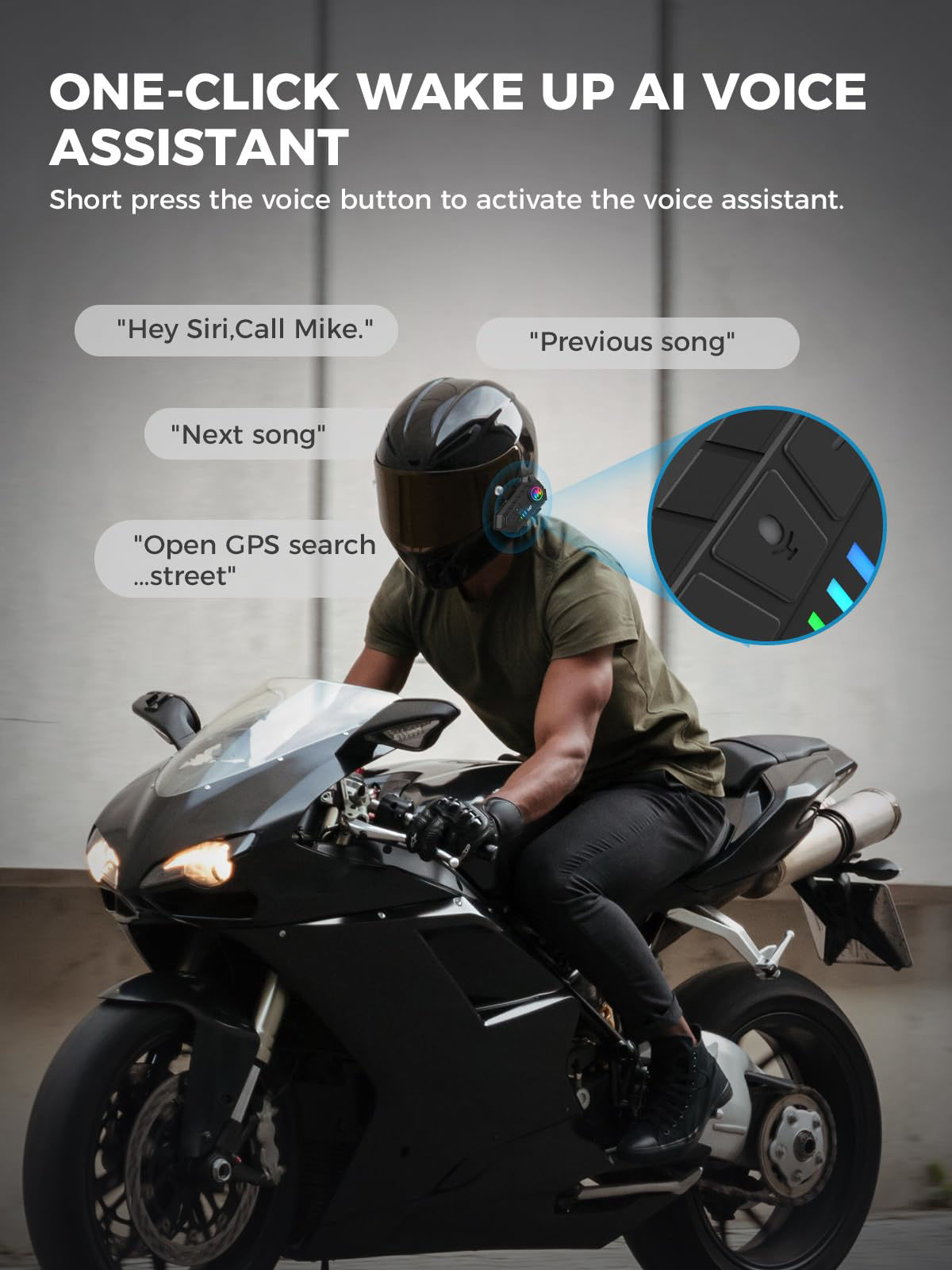 GetUSCart- Moman Motorcycle Bluetooth Headset, H4 Plus Motorbike Helmet ...