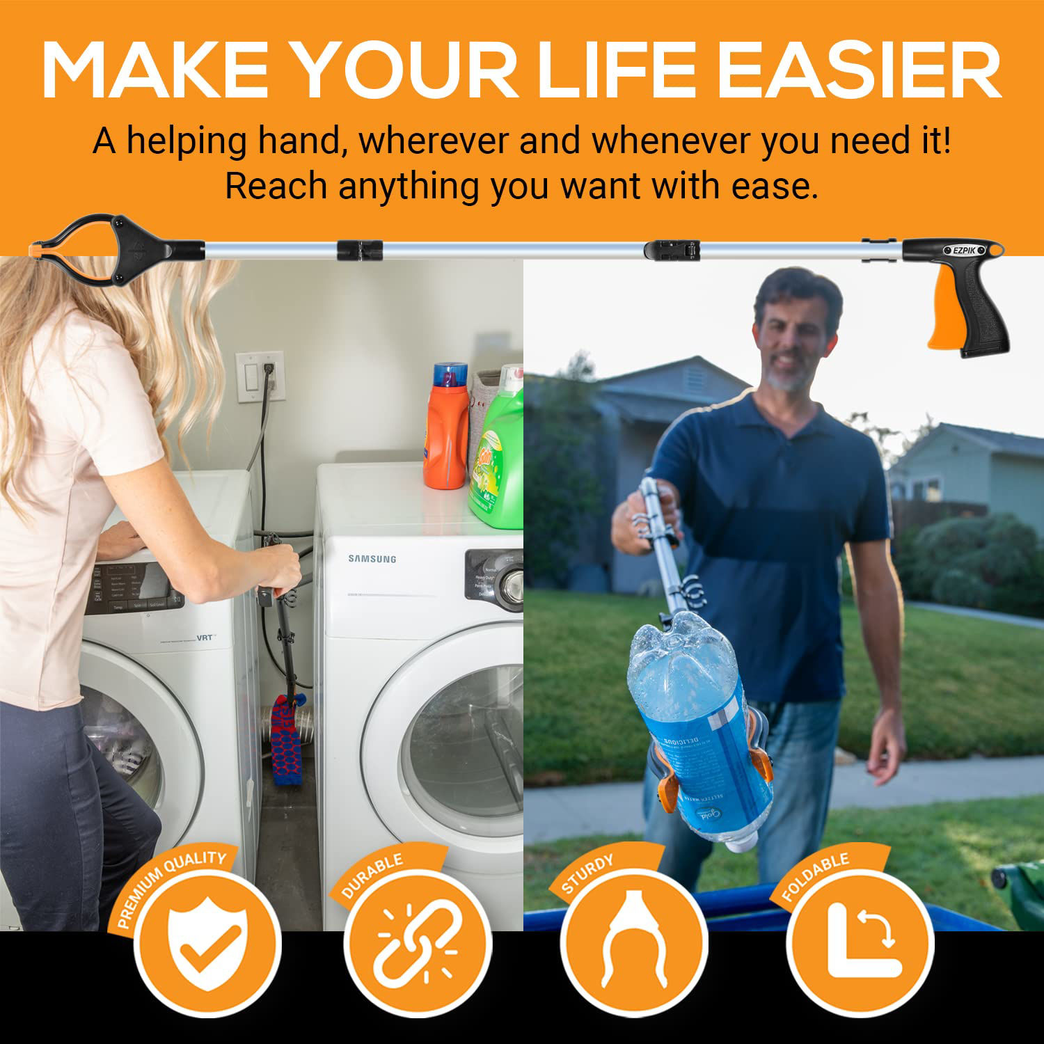 GetUSCart- EZPIK® Award Winning Folding Grabber Reacher 36 Inches ...