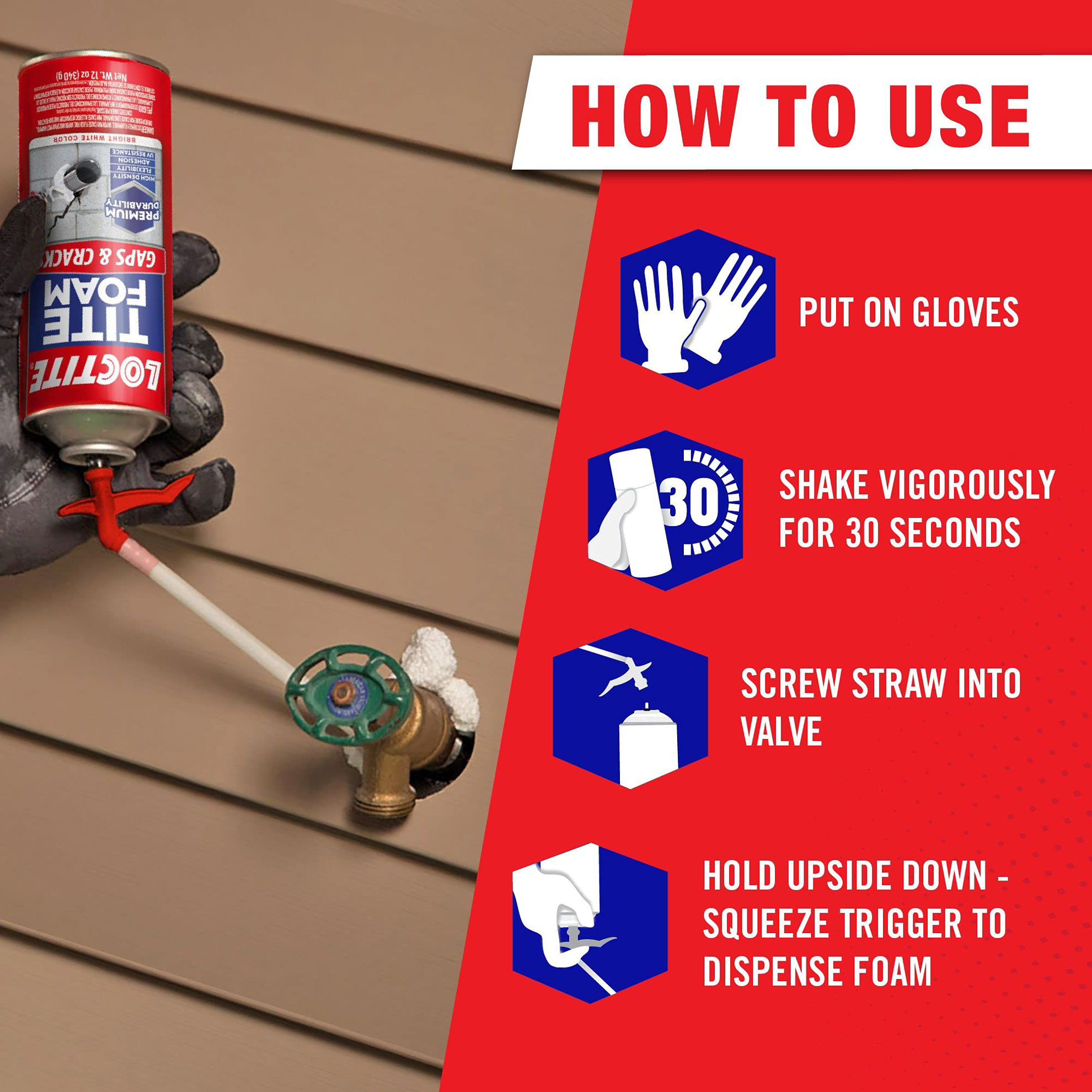 GetUSCart- Loctite Tite Foam Gaps & Cracks Spray Foam Sealant, Polyurethane Expanding Foam ...