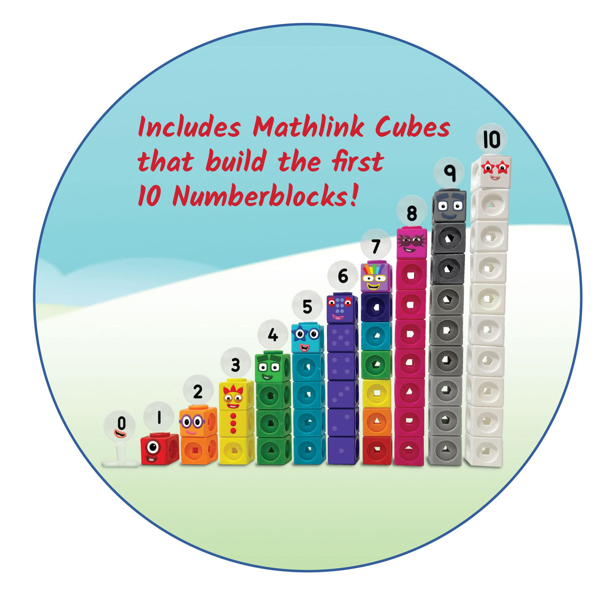 GetUSCart- hand2mind MathLink Cubes Numberblocks 1-10 Activity Set, 30 Preschool Learning ...