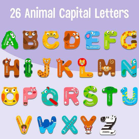 GetUSCart- Large Size Magnetic Letters, Cute Animal Alphabet ABC ...
