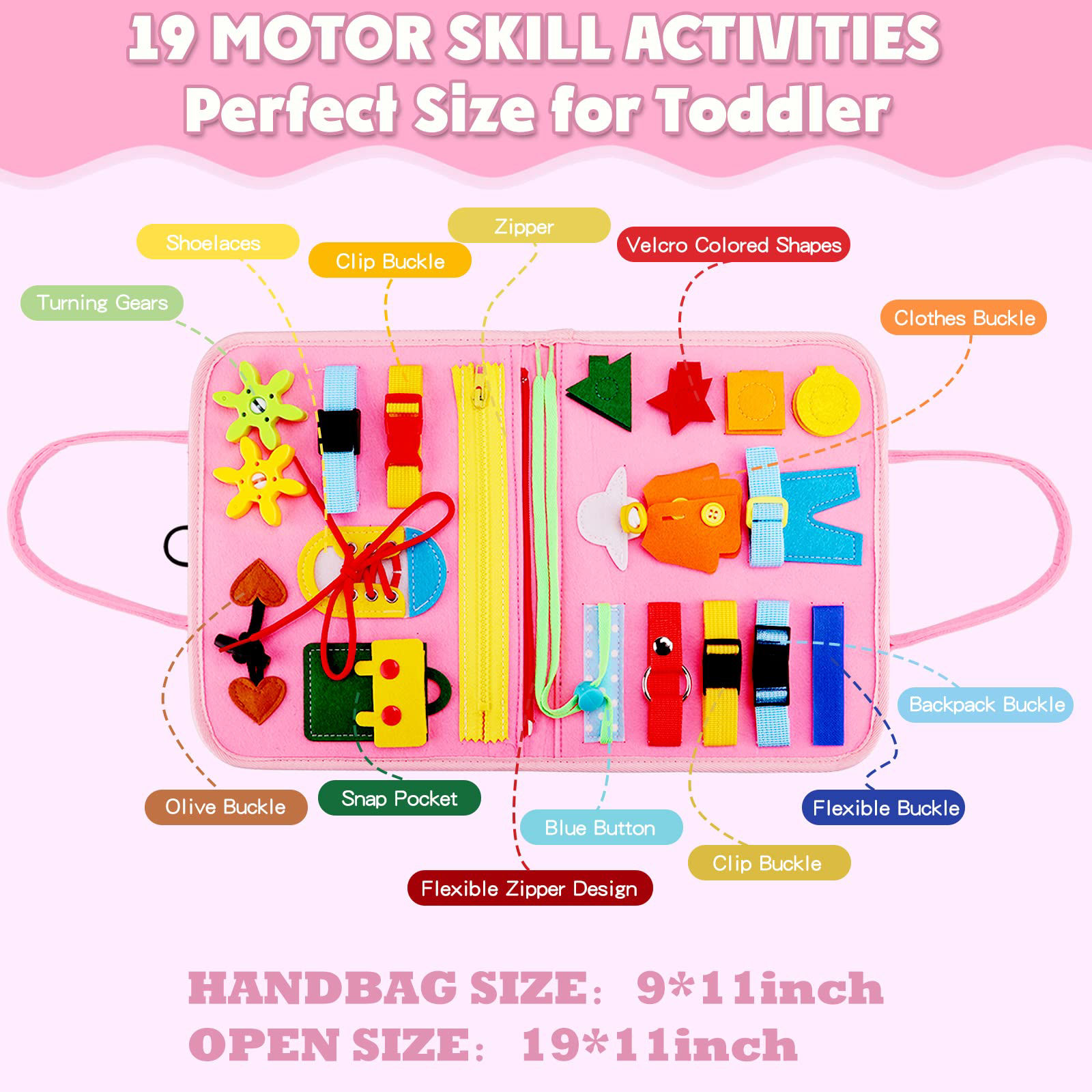 GetUSCart- Guolely Busy Board Montessori Toy for 1 2 3 4 Year Old ...