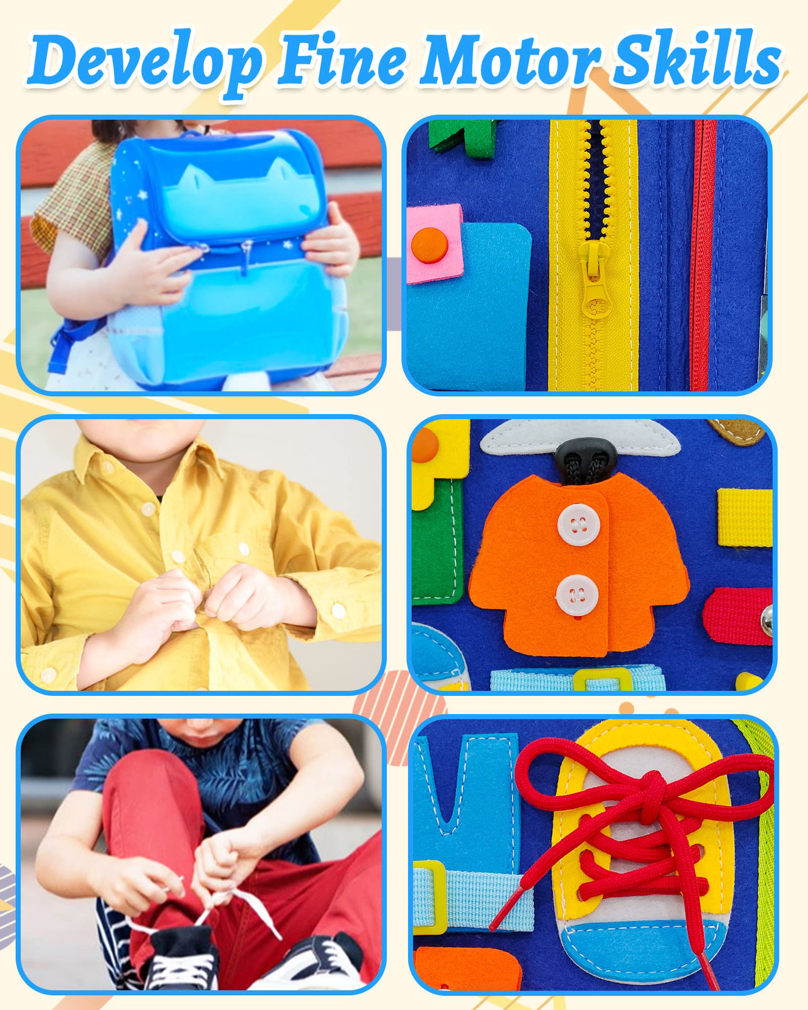 GetUSCart- Exorany Busy Board Montessori Toys for 1 2 3 4 Year Old Boys ...