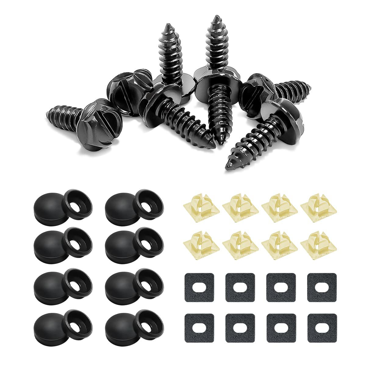GetUSCart- 8 Sets Stainless Steel Licence Plate Screws Kit, Rustproof ...