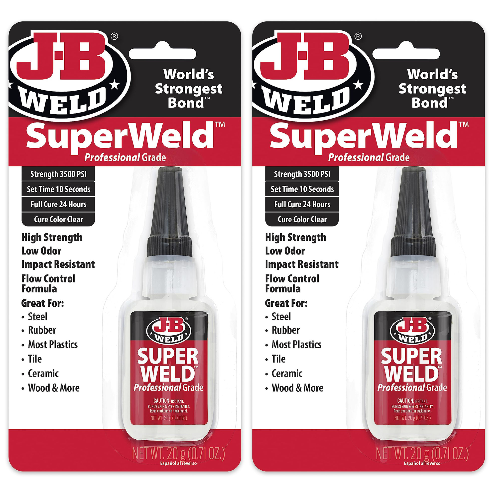 GetUSCart- J-B Weld Superglue 20g 2 Pack - SuperWeld Professional Grade