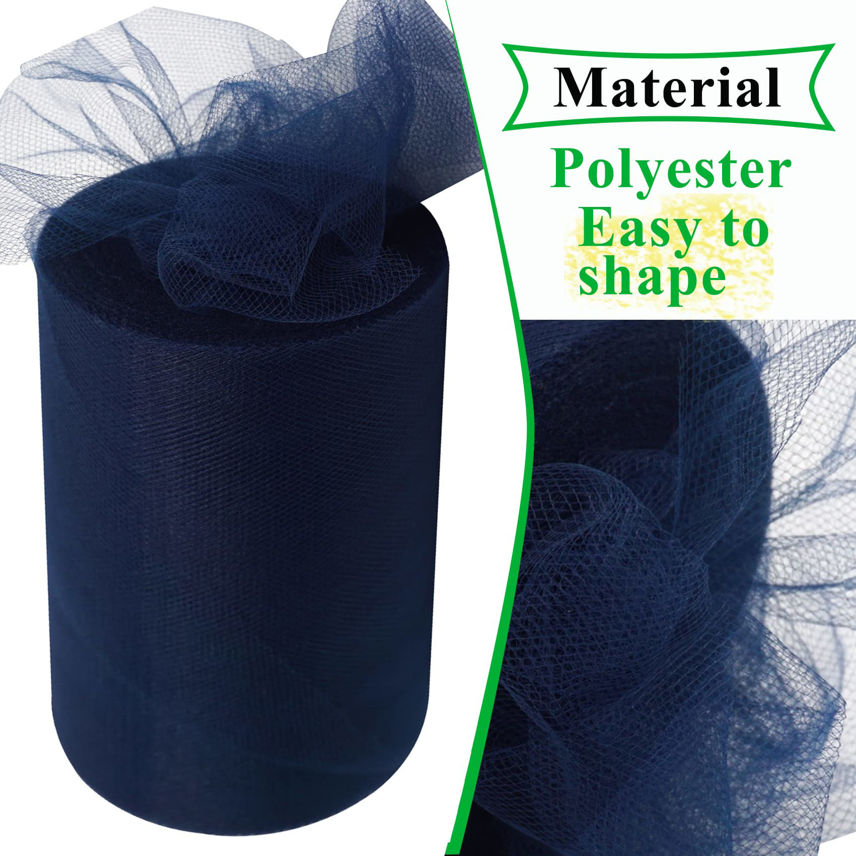 GetUSCart- Navy Blue Tulle Fabric Rolls 6 Inch by 100 Yards (300 feet ...