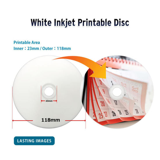 GetUSCart- Optical Quantum OQDPRDL08WIP-H 8 X 8.5GB DVD+R DL White Inkjet Printable Double Layer ...