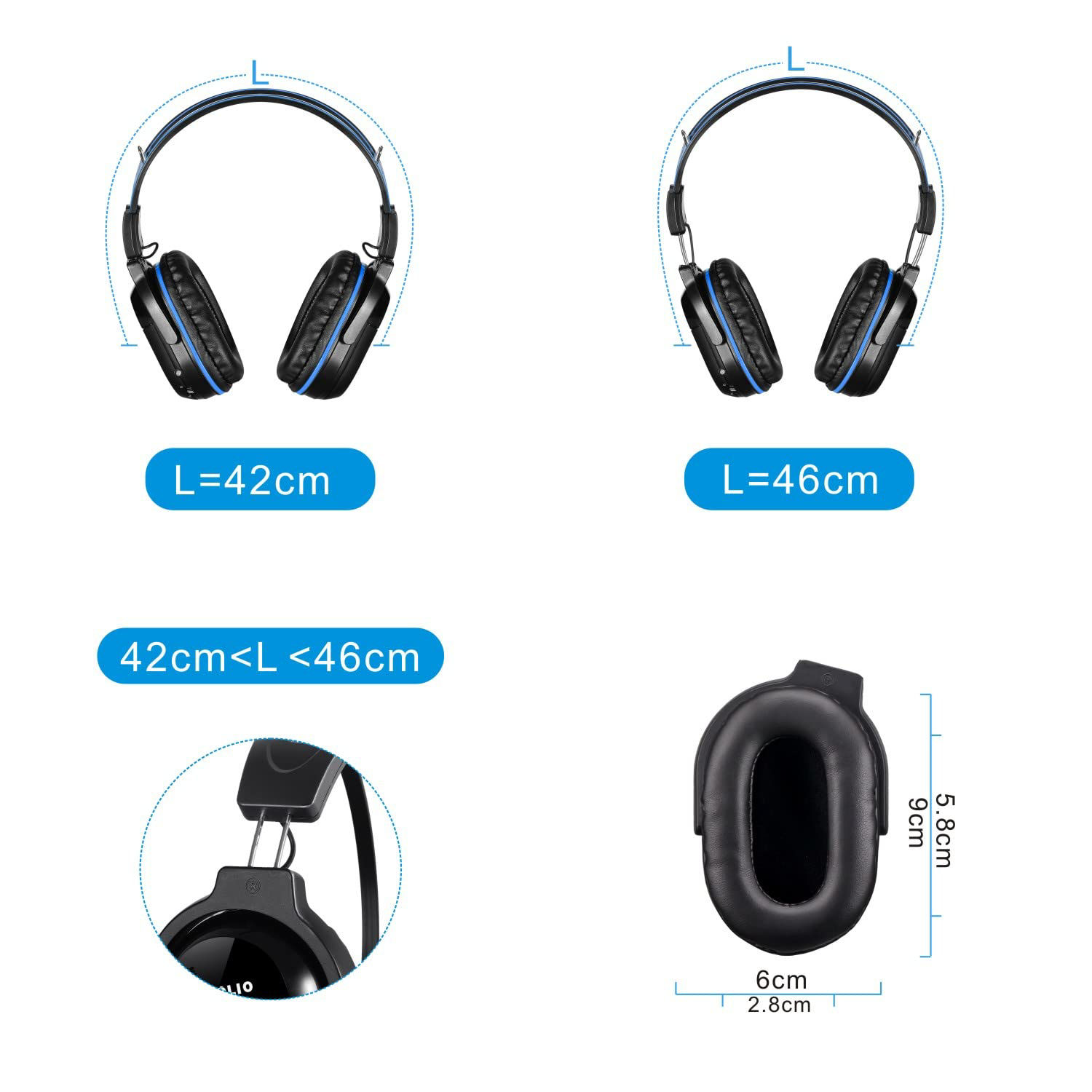 GetUSCart- SIMOLIO 4 Pack IR Headphones for Car DVD, Wireless Headphone ...