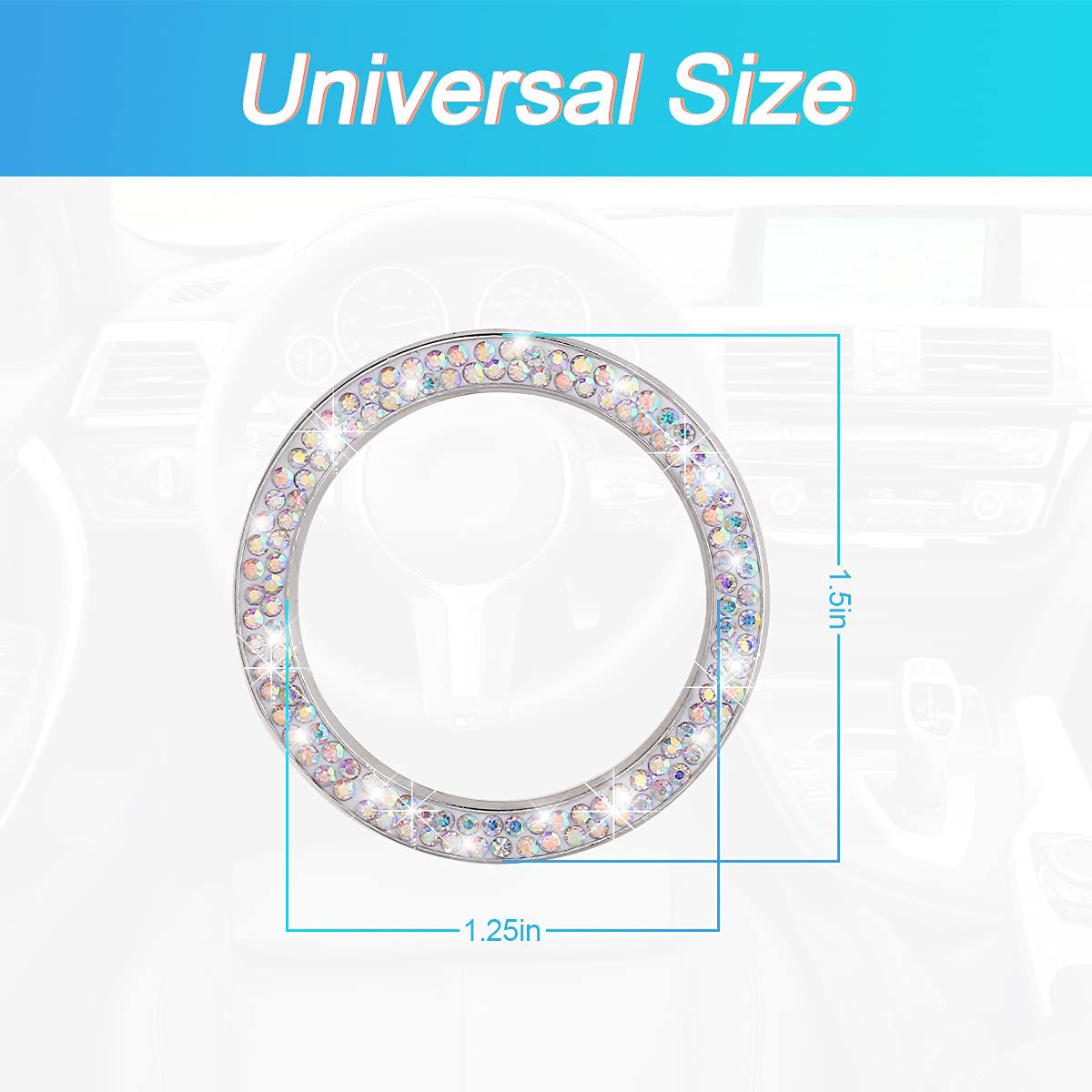 GetUSCart- Car Bling Crystal Rhinestone Engine Start Ring Decals, 2 ...