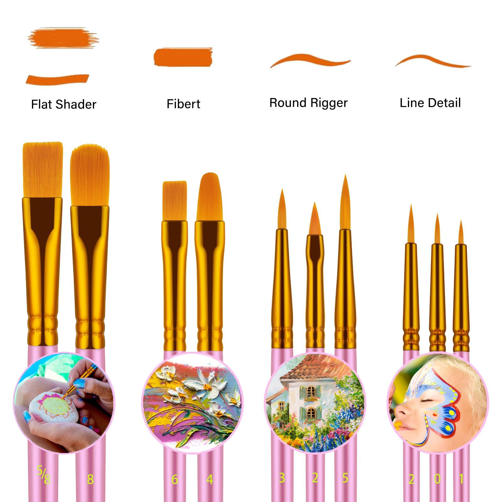 GetUSCart- Paint Brushes Set, 20 Pcs Paint Brushes for Acrylic Painting ...