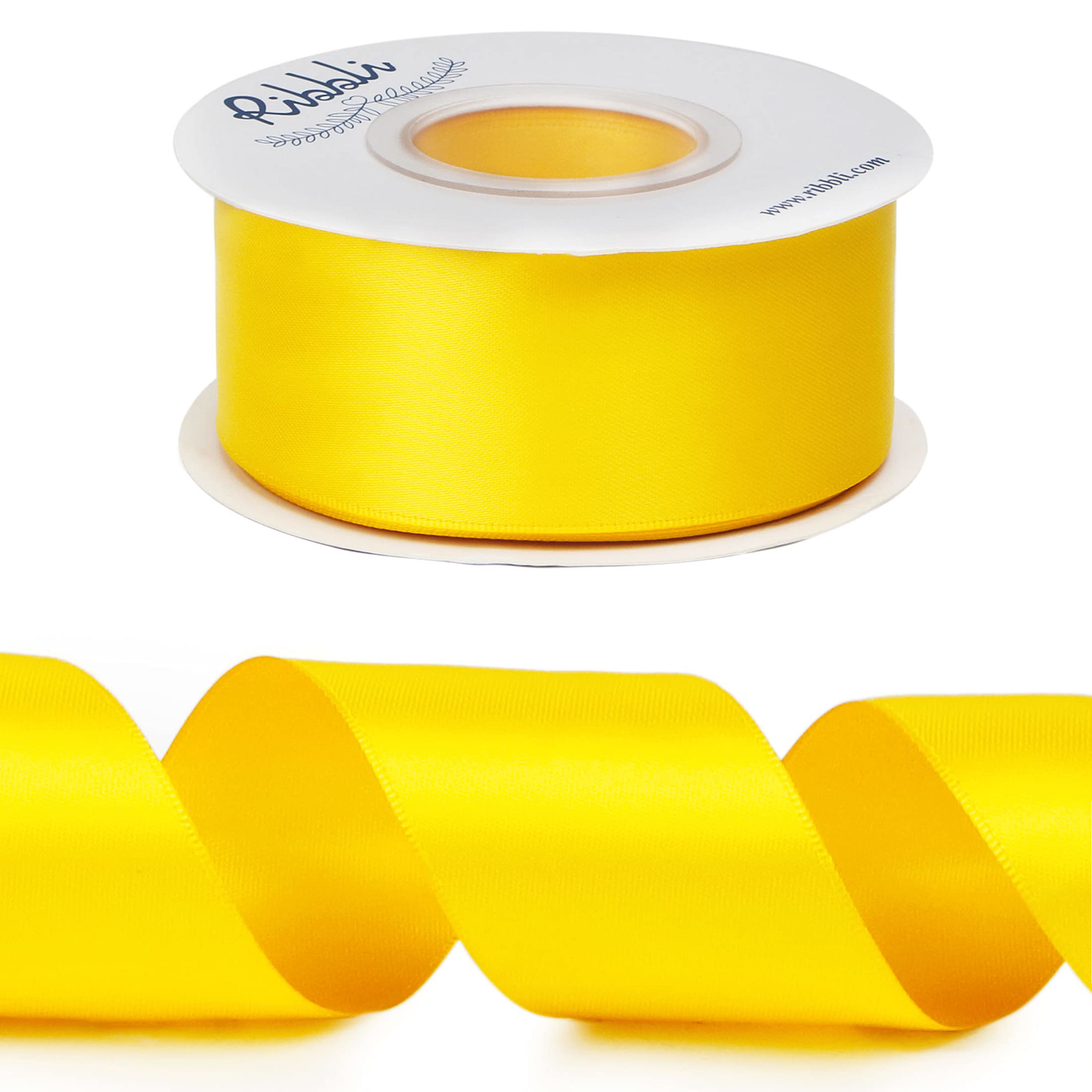 GetUSCart- Ribbli Maize Yellow Double Faced Satin Ribbon,1-1/2” x ...