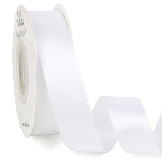 GetUSCart- Ribbli Double Faced White Satin Ribbon,1” x Continuous 25 ...