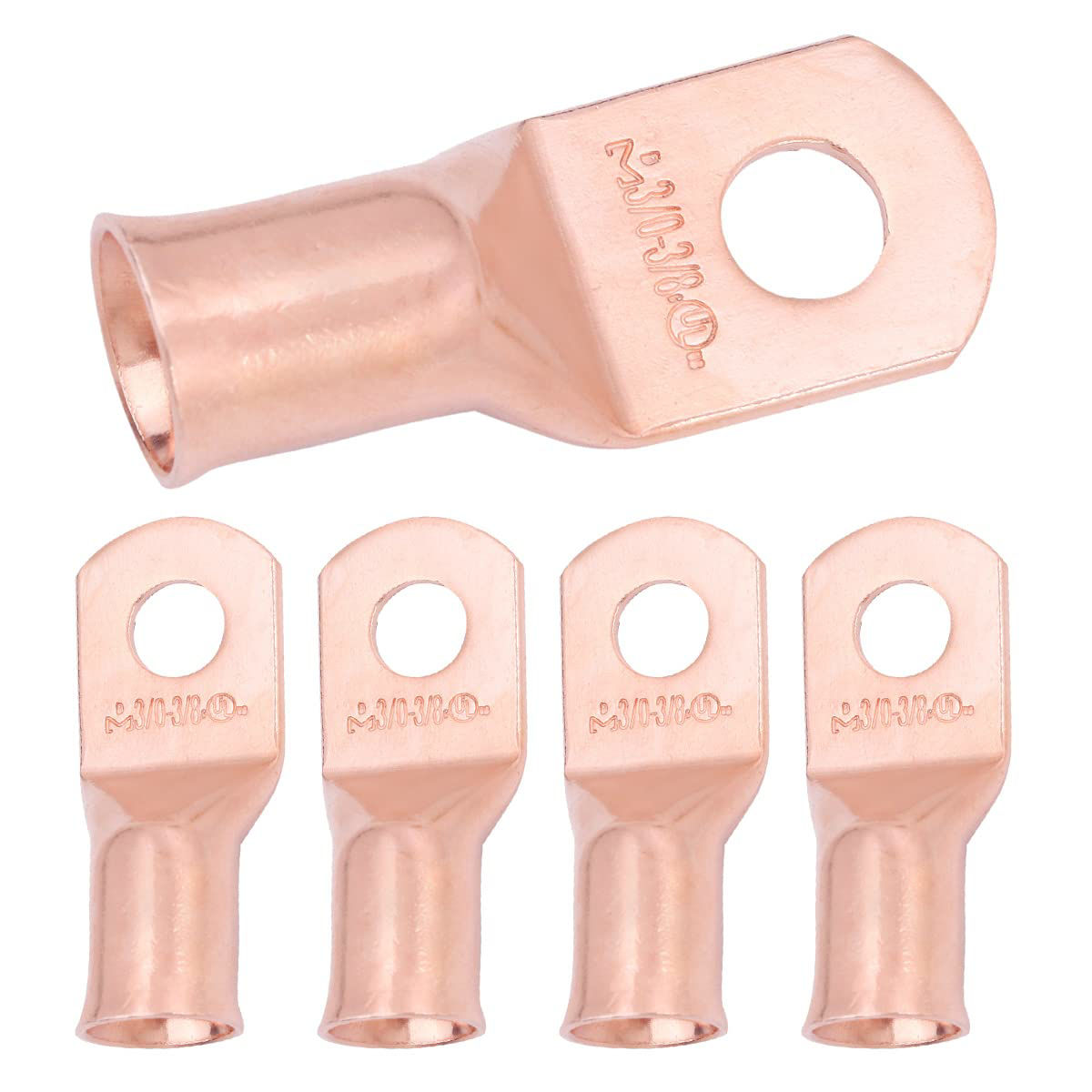 GetUSCart- SELTERM 5pcs 3/0 AWG 3/8" Stud Copper Wire Lugs, Battery Lugs, Ring Terminals ...