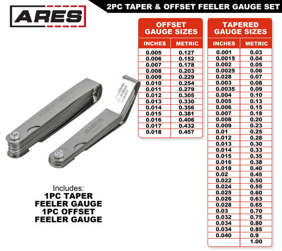 GetUSCart- ARES 11042-2-Piece Tapered Feeler Gauge and Offset Feeler ...