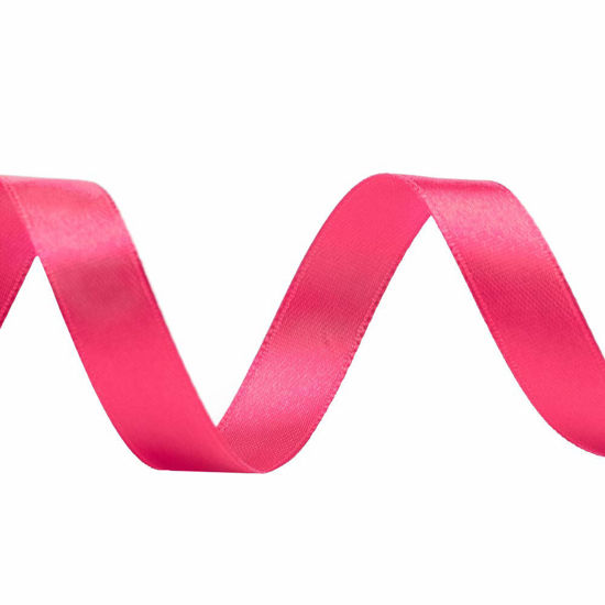 GetUSCart- Solid Color Double Faced Hot Pink Satin Ribbon 1/2" X 50 ...